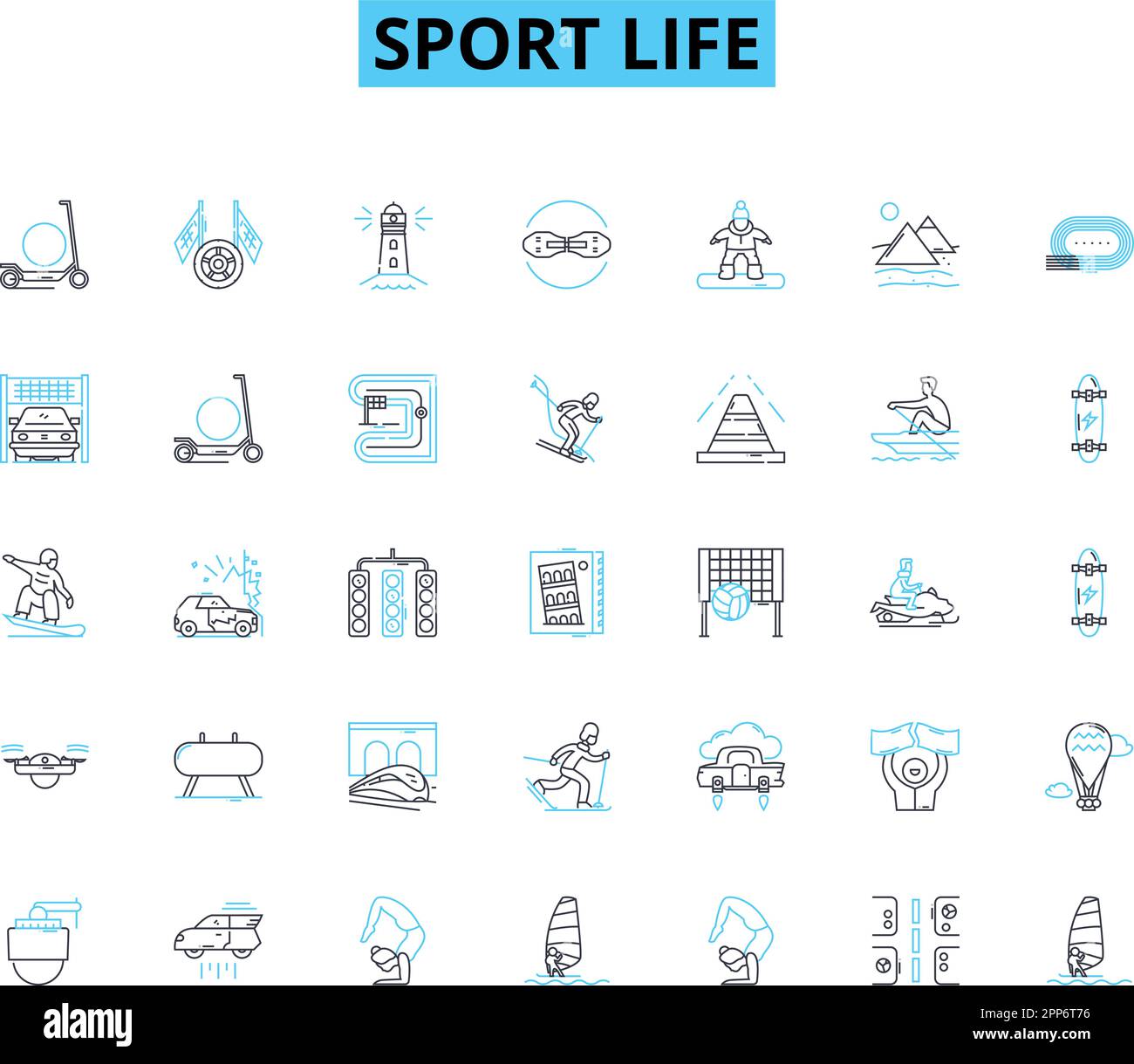 Sport life linear icons set. Endurance, Stamina, Fitness, Agility ...
