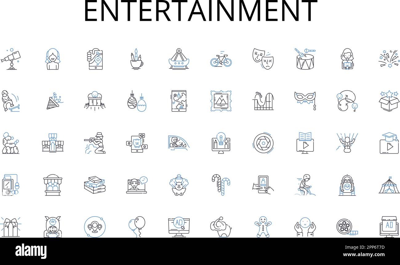 Entertainment line icons collection. Optimization, Productivity ...