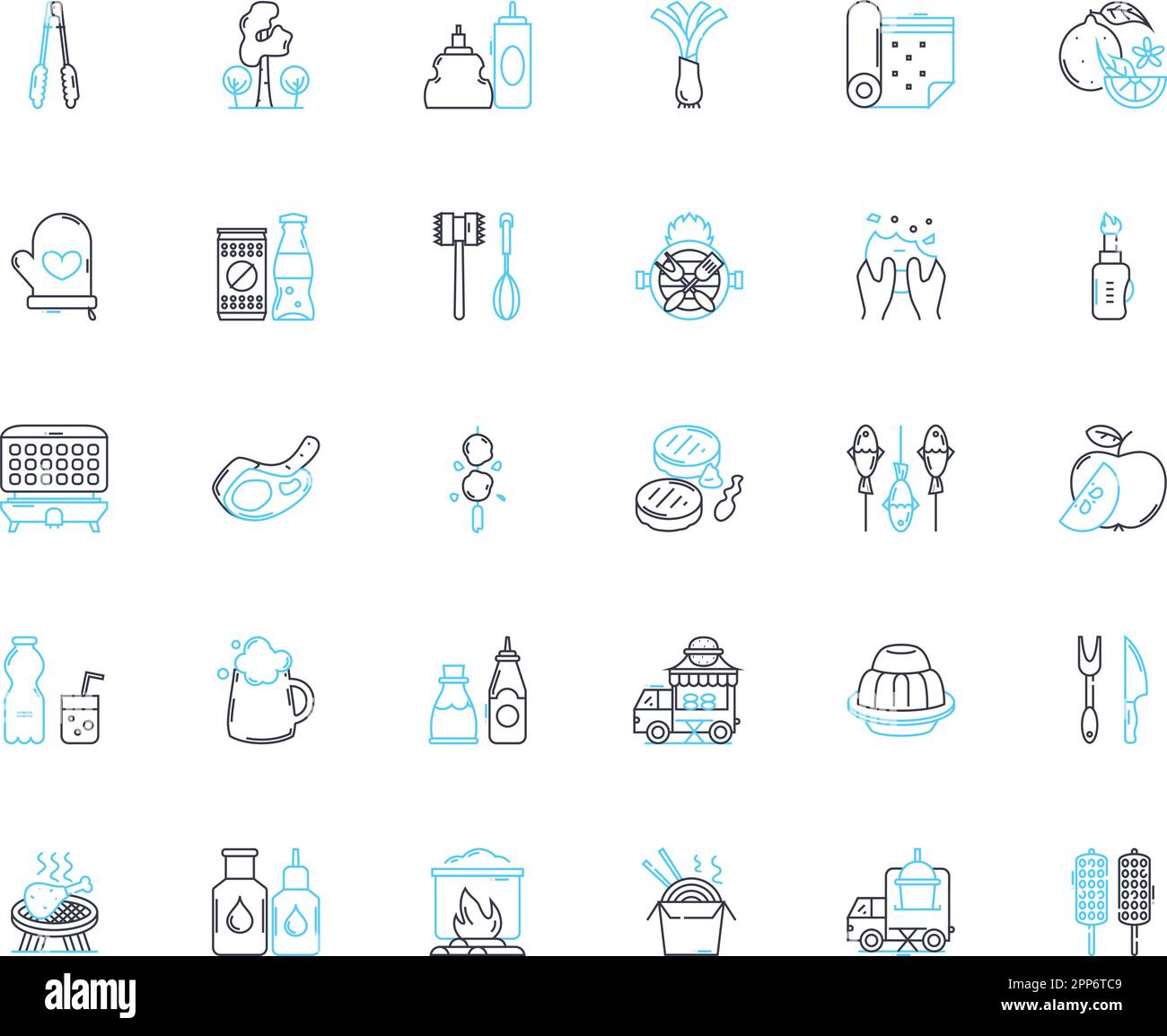 Excursion linear icons set. Adventure, Exploration, Journey, Trek ...