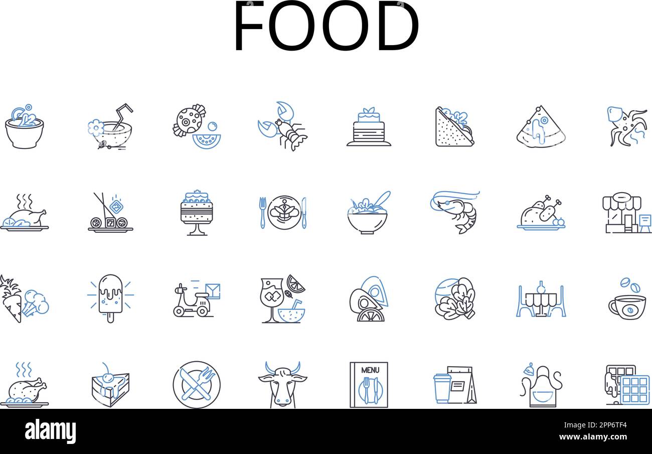 Food line icons collection. Beverage, Cuisine, Grub, Nourishment ...