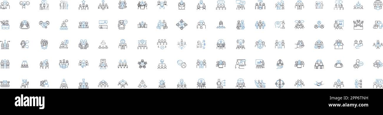 Squad line icons collection. Unity, Comradeship, Teamwork, Bond ...