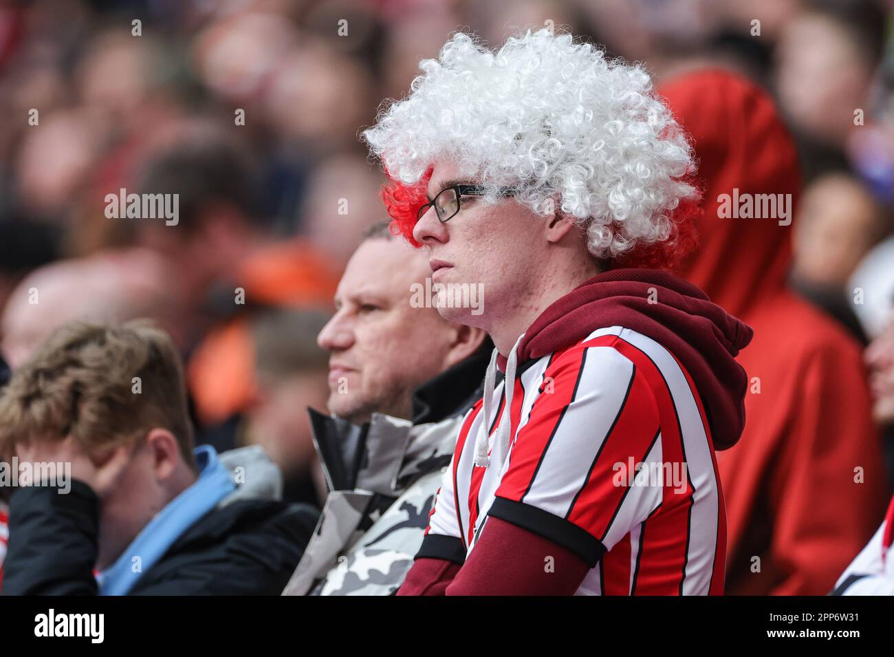 Dejected Sheffield United fans look on as they trail 3-0 during the ...