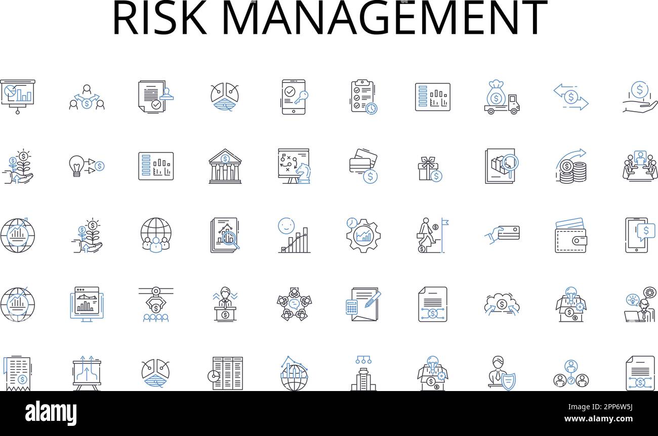 Risk management line icons collection. Joining, Manufacturing ...