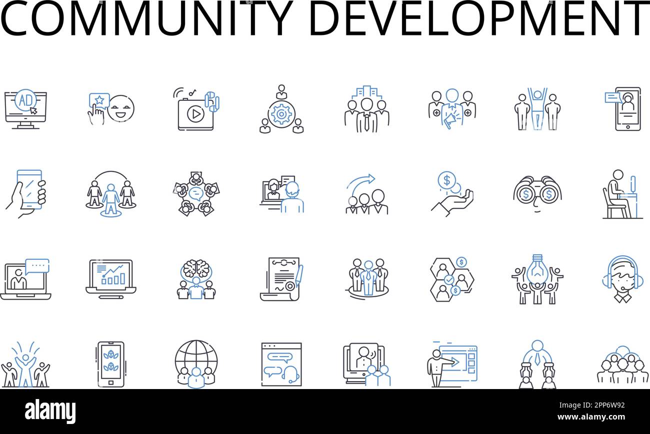 community development line icons collection. Environmental conservation ...