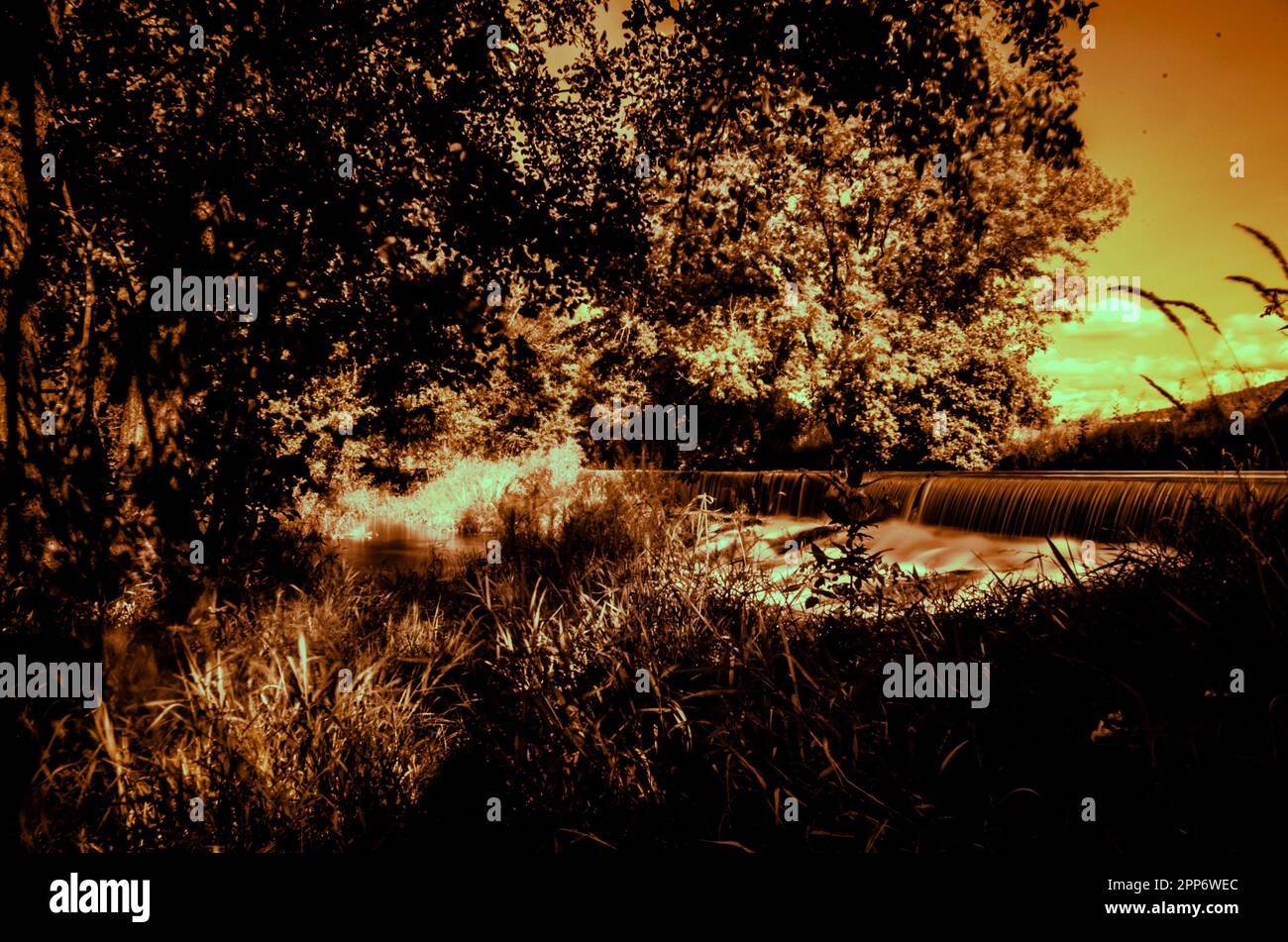 River infrared trees hi-res stock photography and images - Alamy