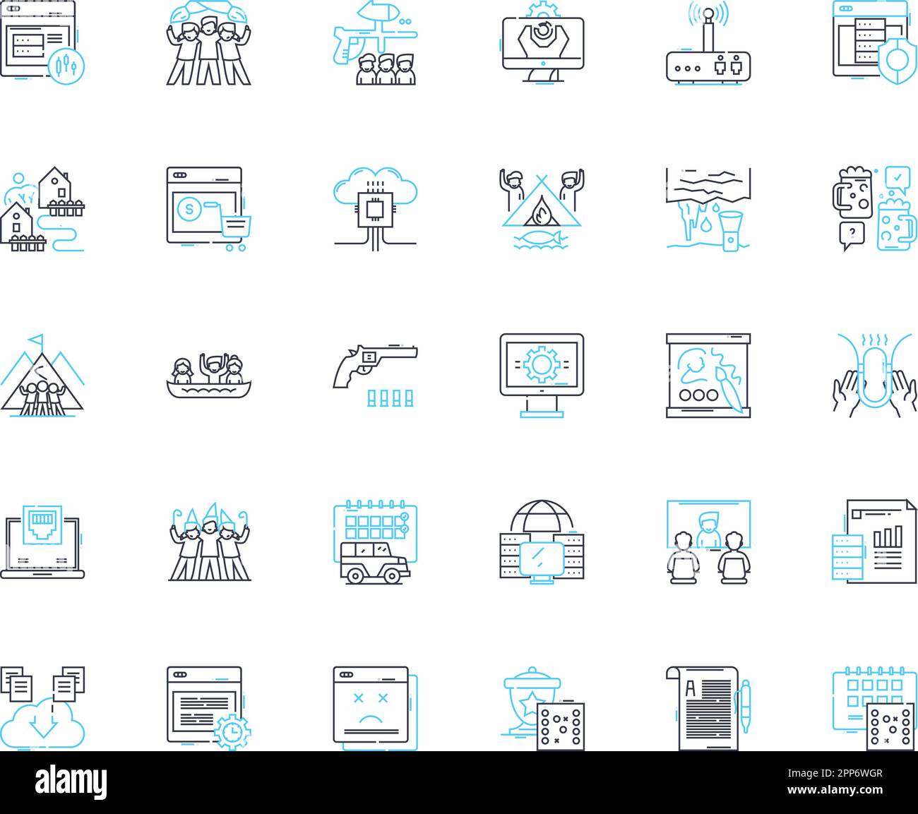 Information Architecture Linear Icons Set Hierarchy Navigation
