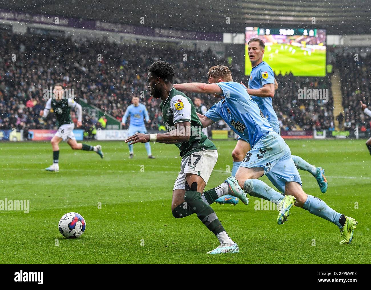 Bali Mumba #17 of Plymouth Argyle in action during the Sky Bet League 1 ...