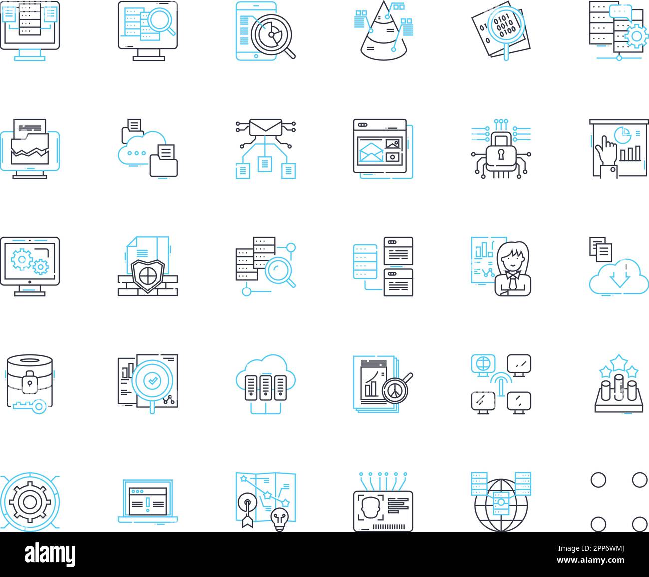 Comprehensive numbers linear icons set. Mathematics, Statistics ...