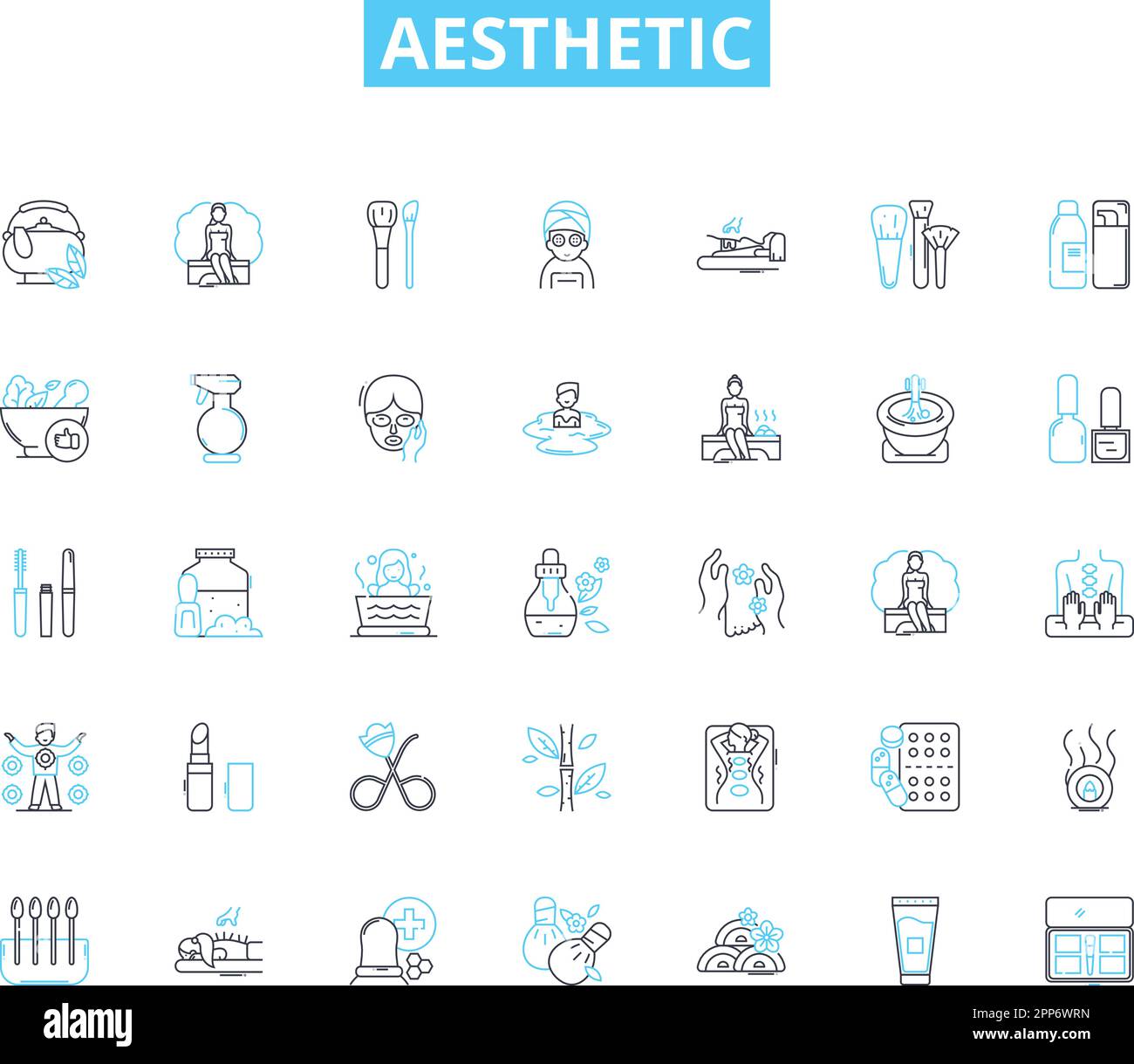 Aesthetic linear icons set. Beauty, Art, Design, Style, Visual, Harmony ...