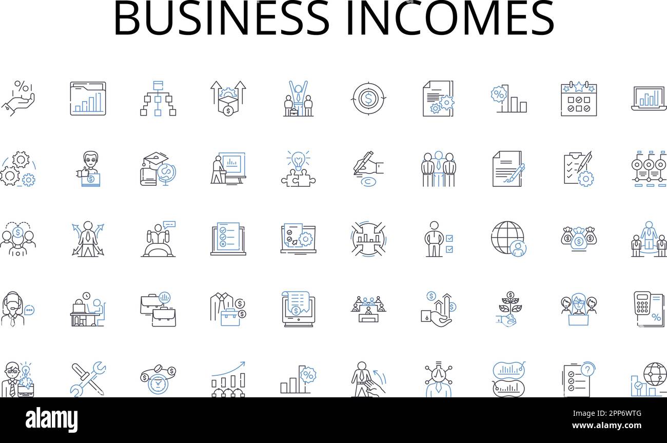 Business incomes line icons collection. Amicable, Cooperative ...