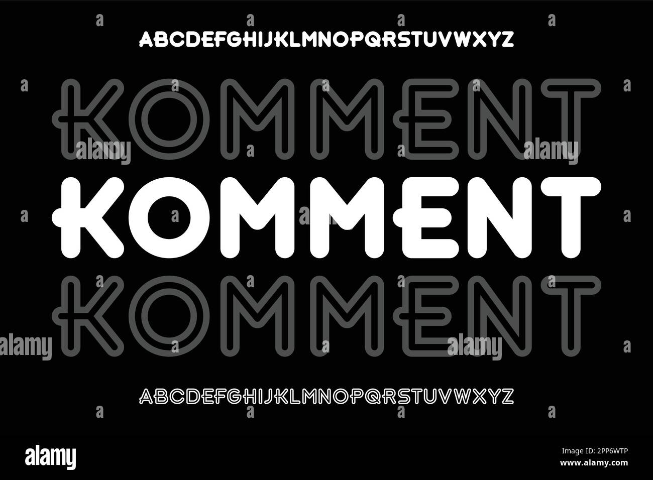 Solid and outline rounded alphabets set vector Stock Vector Image & Art ...