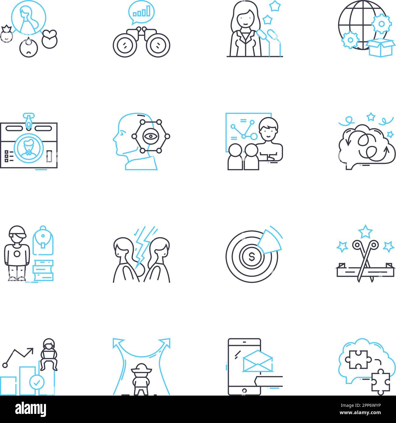 Unified alliance linear icons set. Collaboration, Unity, Integration ...