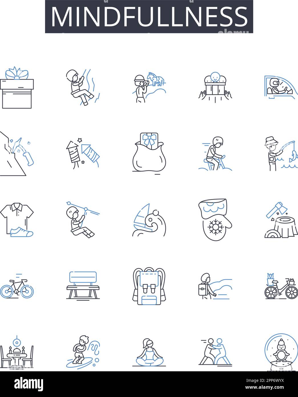Mindfullness line icons collection. Self-awareness, Introspection, Self ... Mindfullness line icons collection. Self-awareness, Introspection, Self ...