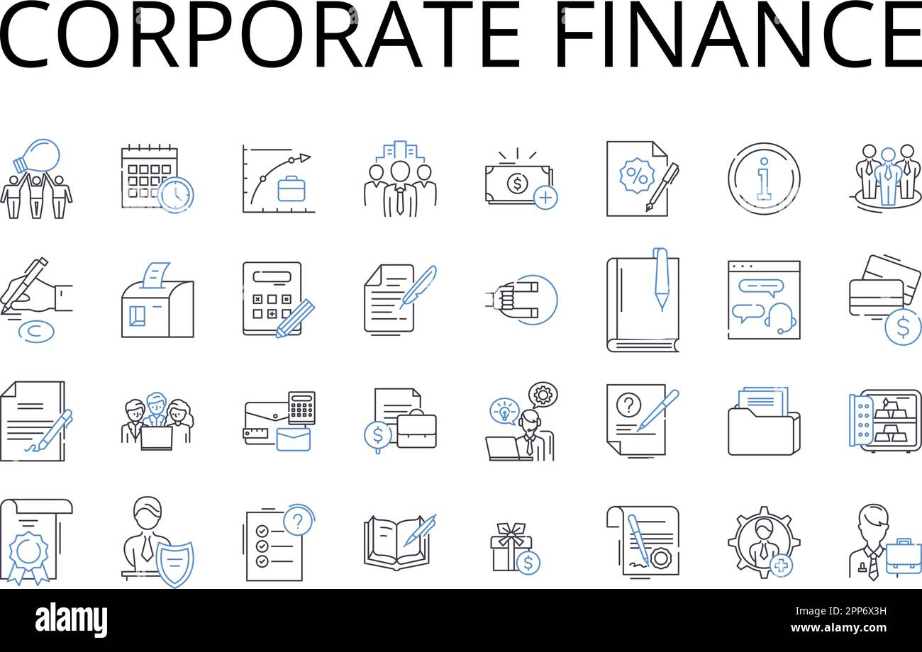 Corporate finance line icons collection. Business management, Financial ...