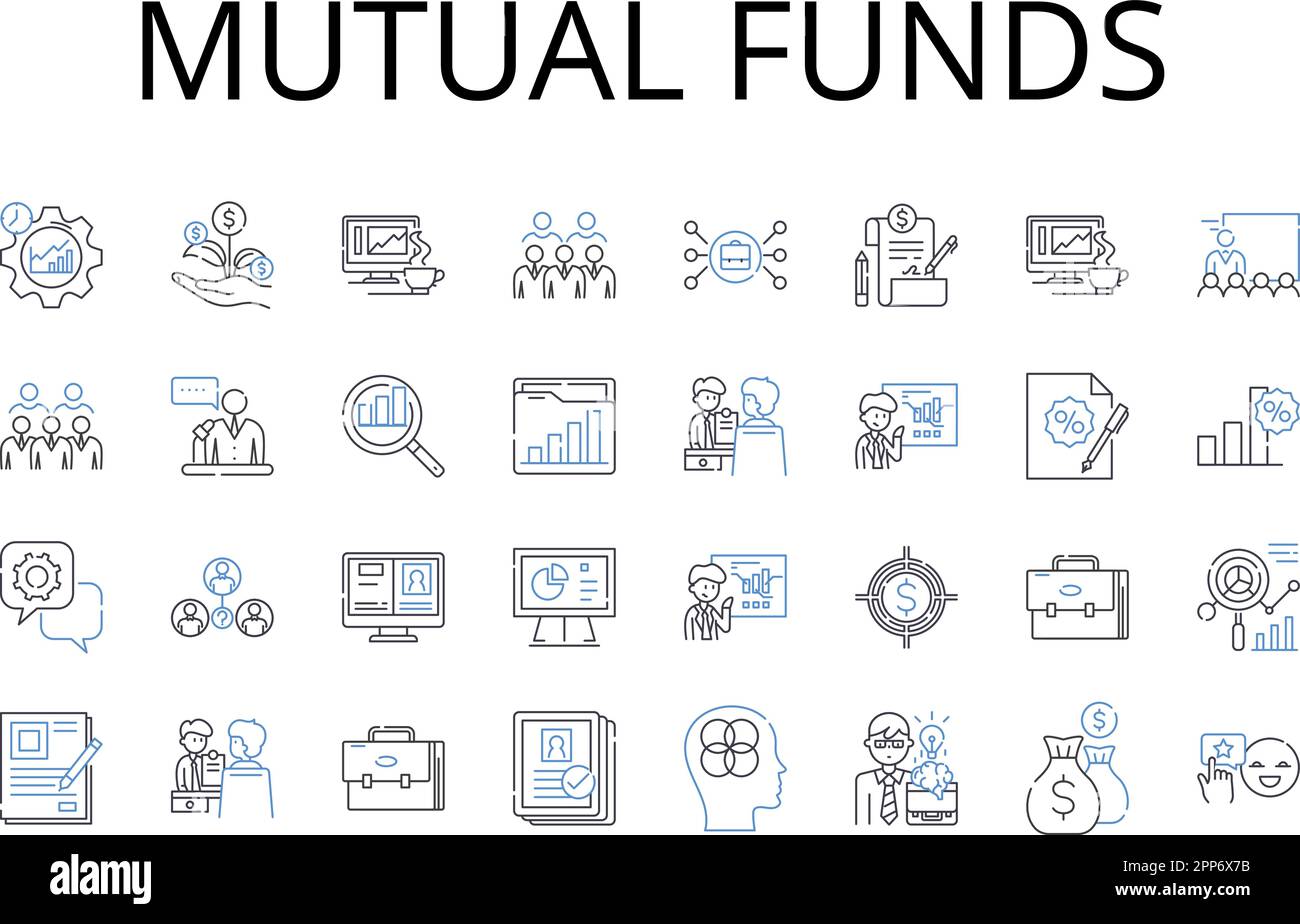 mutual funds line icons collection. Equity funds, Bond funds, Growth ... mutual funds line icons collection. Equity funds, Bond funds, Growth ...