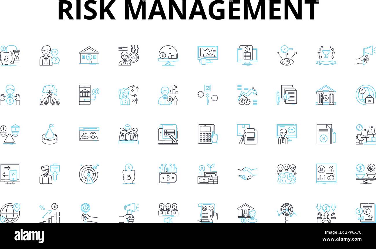 Risk management linear icons set. Probability, Uncertainty, Mitigation ... Risk management linear icons set. Probability, Uncertainty, Mitigation ...