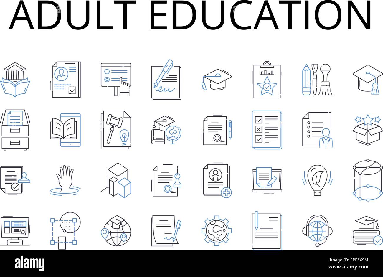 adult education line icons collection. Higher learning, Professional ... adult education line icons collection. Higher learning, Professional ...