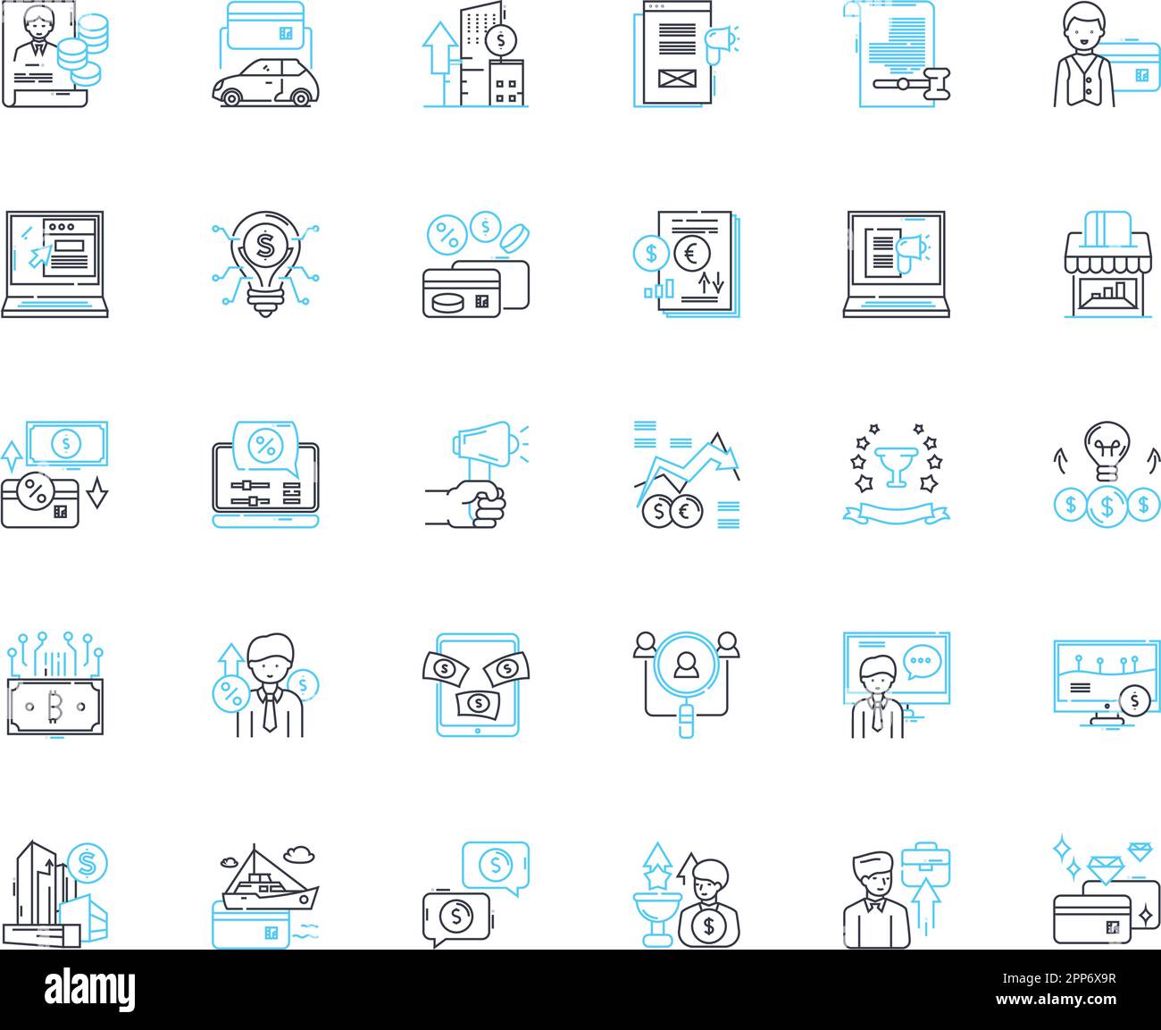 Account control linear icons set. Security, Permissions, Restrictions ...