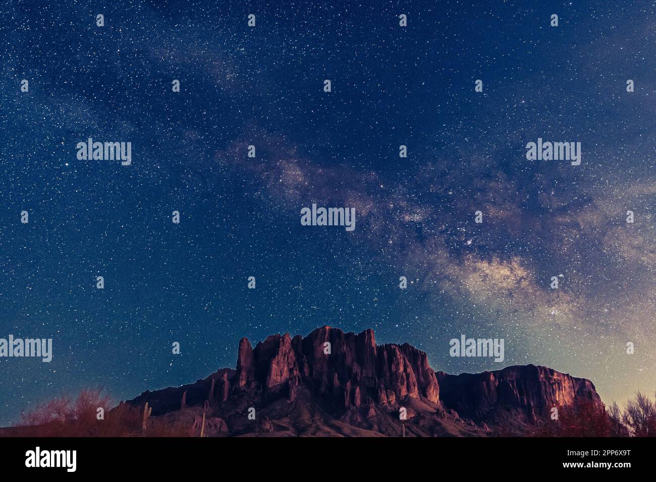 The Milky Way Galaxy Over The Arizona Mountains Stock Photo - Alamy