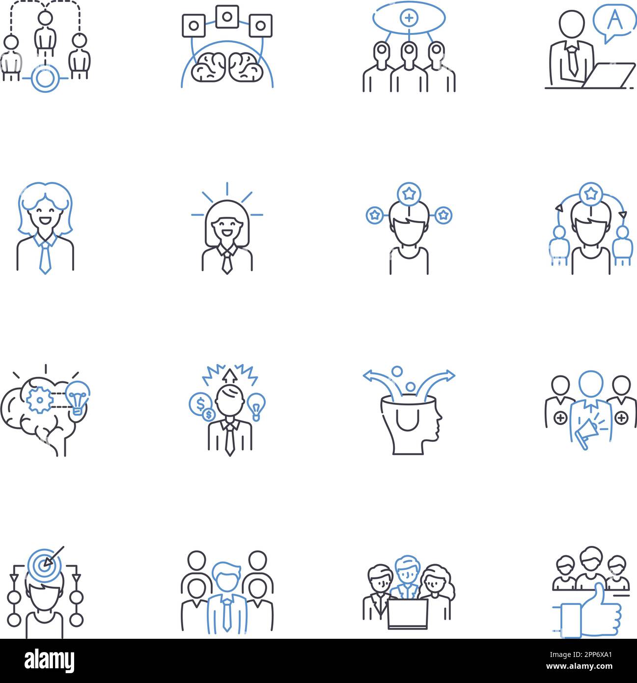 Observant thinkers line icons collection. Attentive, Perceptive ...