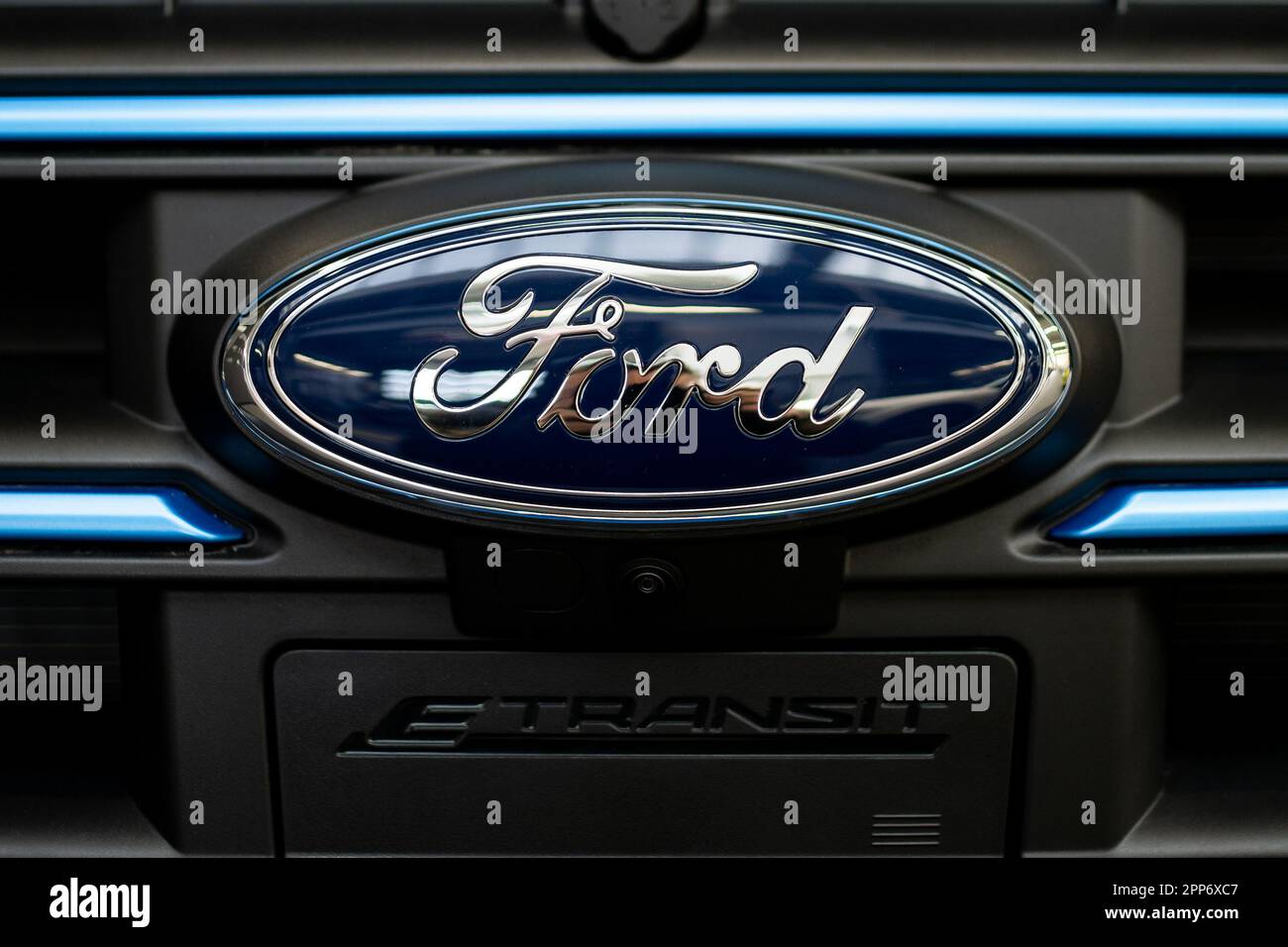 Poland. 18th Apr, 2023. In this photo illustration, a Ford E-Transit ...