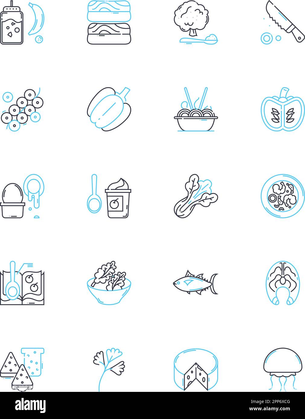 Eating house linear icons set. Restaurant, Bistro, Caf?, Diner, Eatery ...