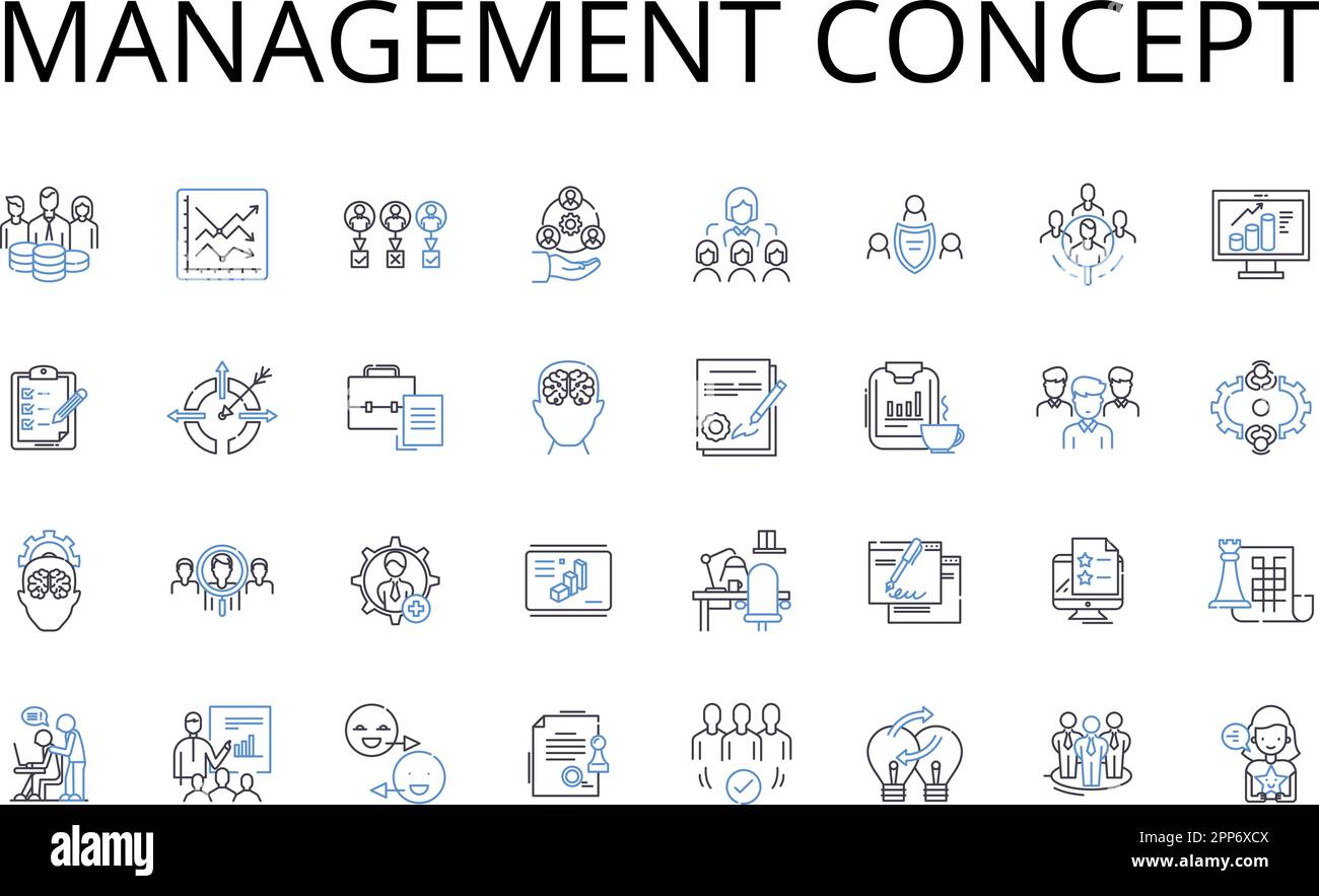 Management concept line icons collection. Leadership theory ... Management concept line icons collection. Leadership theory ...