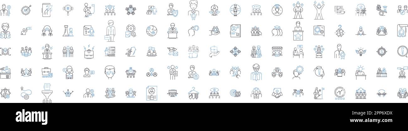 Senior executives line icons collection. Leadership, Experience ...