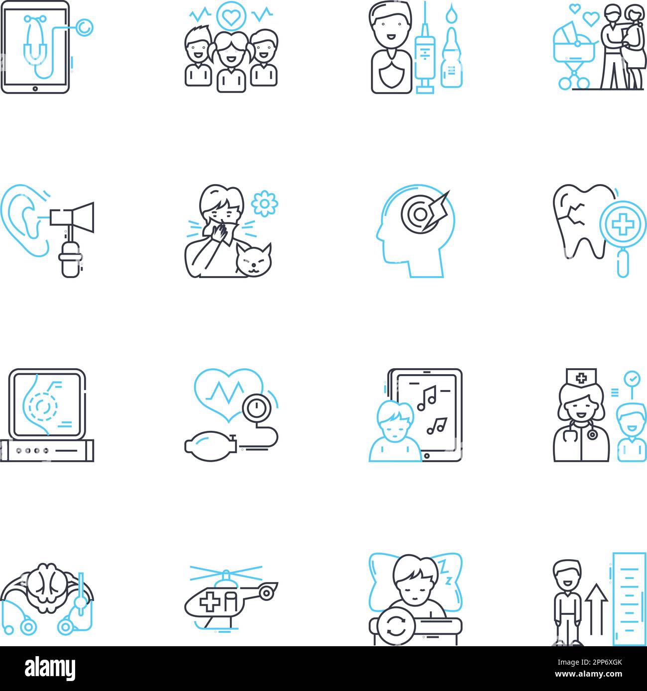 Vitality linear icons set. Energy, Vigor, Life, Stamina, Vital force ...