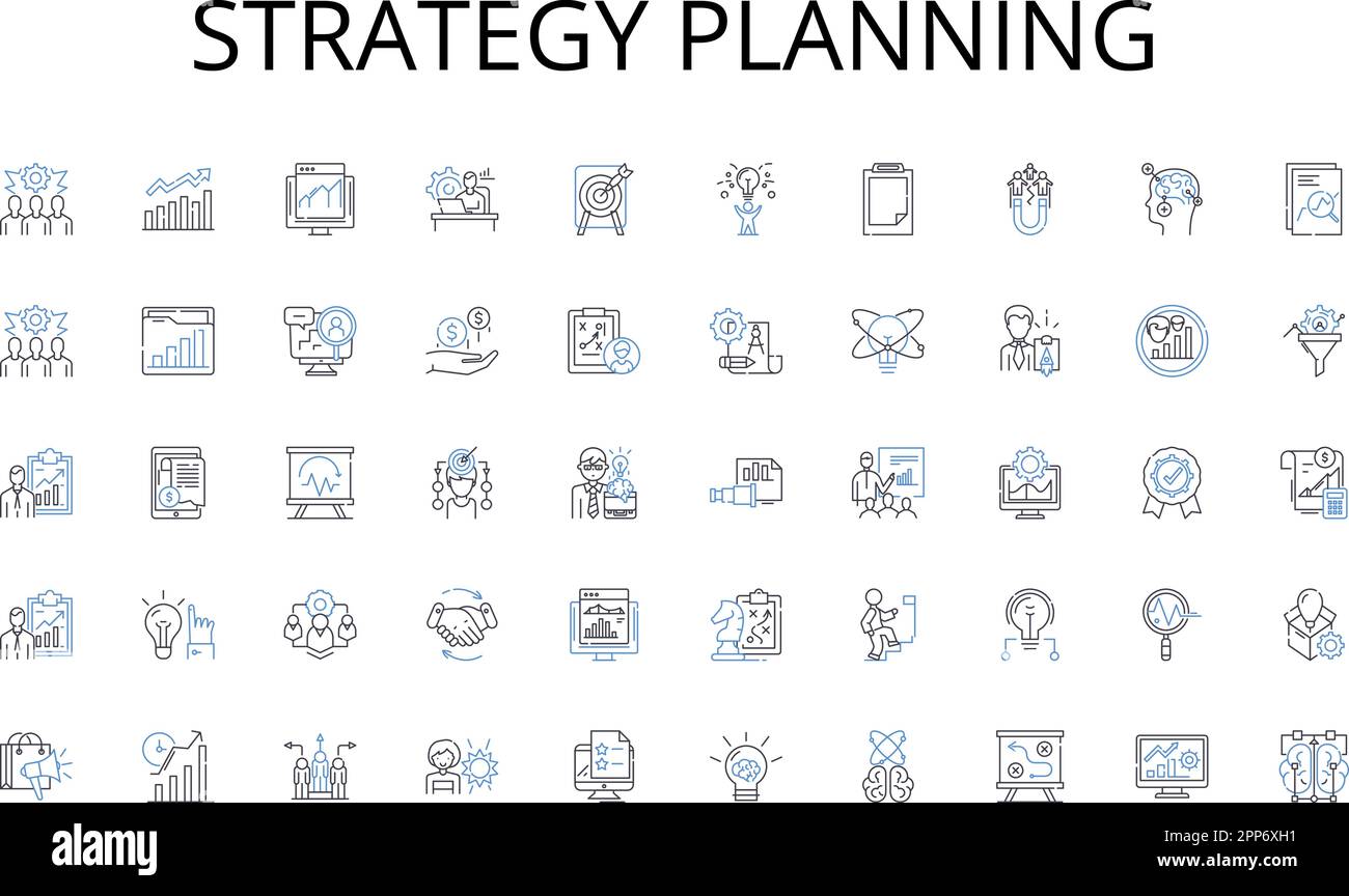 Strategy planning line icons collection. Leadership, Management ...