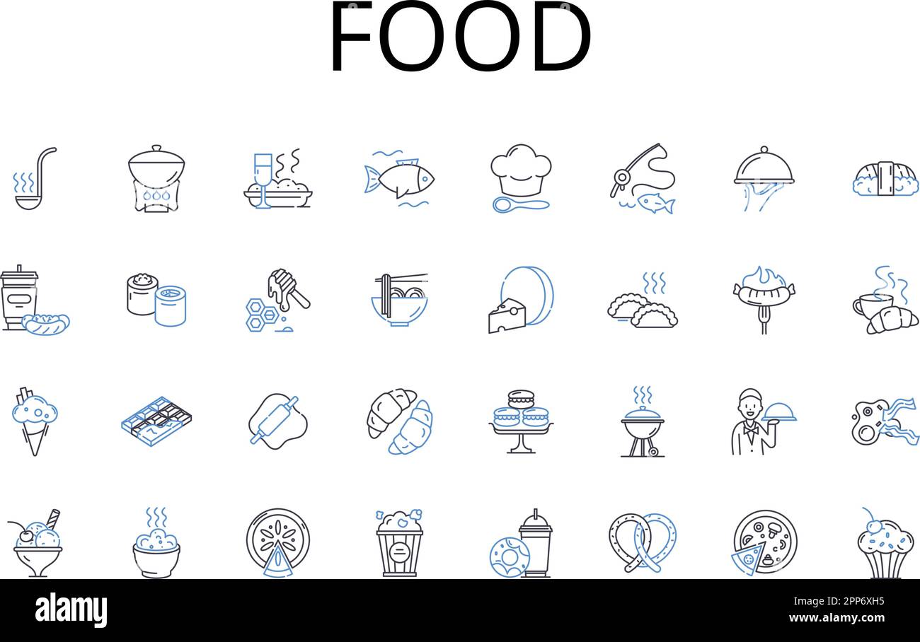 Food line icons collection. Beverage, Cuisine, Grub, Nourishment, Repast, Chow, Eats vector and ...