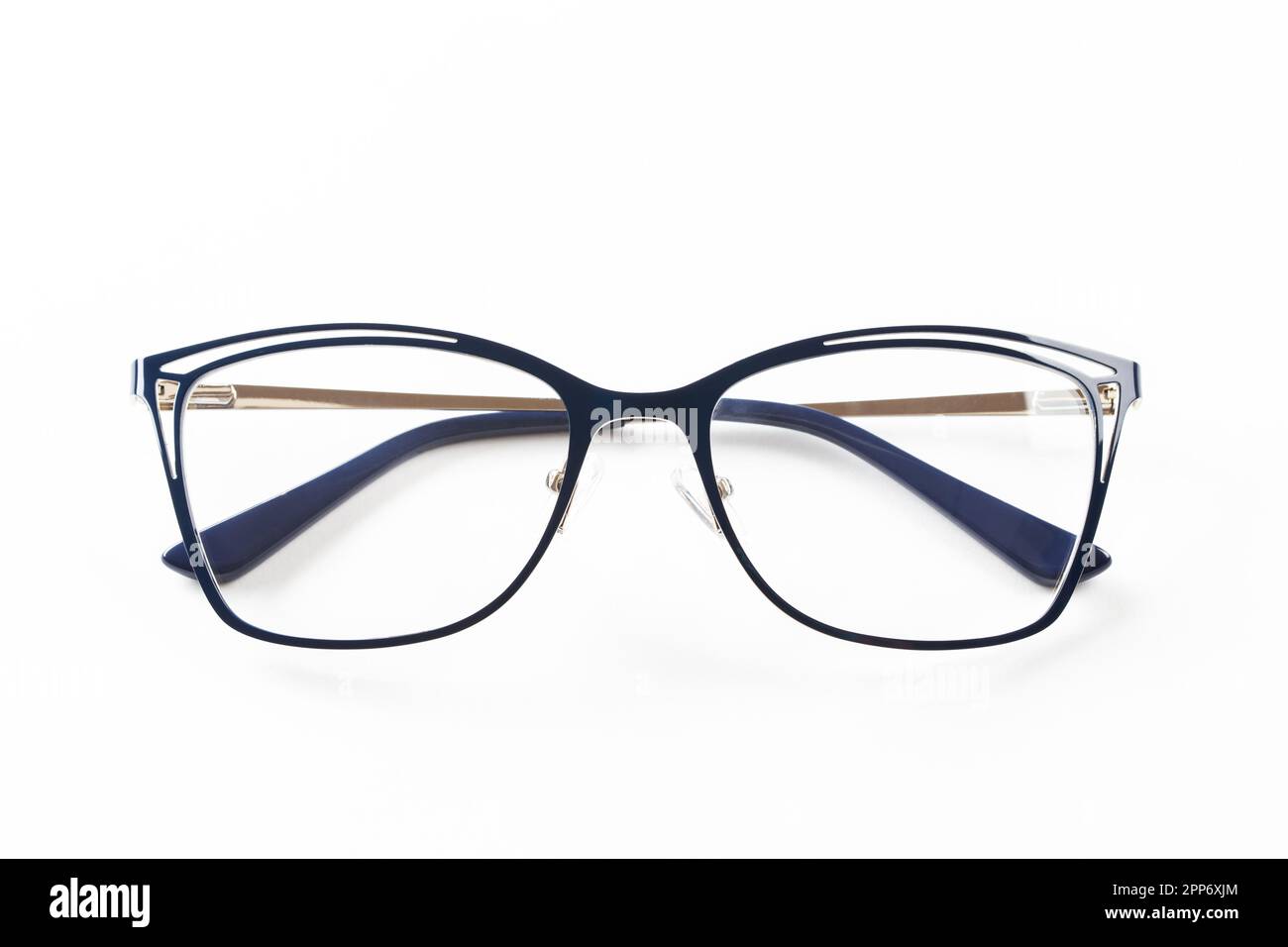 Glasses for vision with transparent glasses, isolated on a white ...