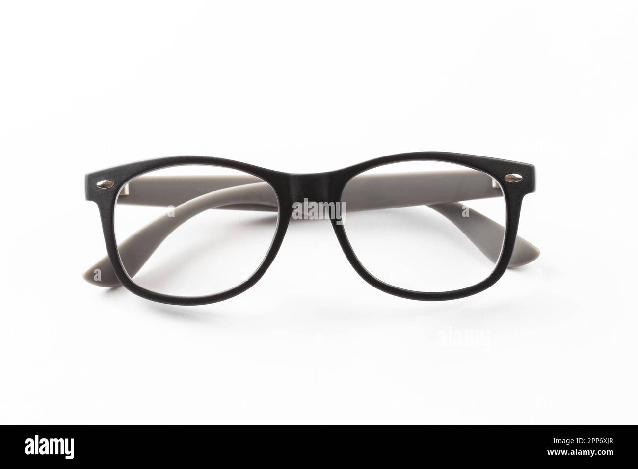 Glasses for vision with transparent glasses, isolated on a white ...
