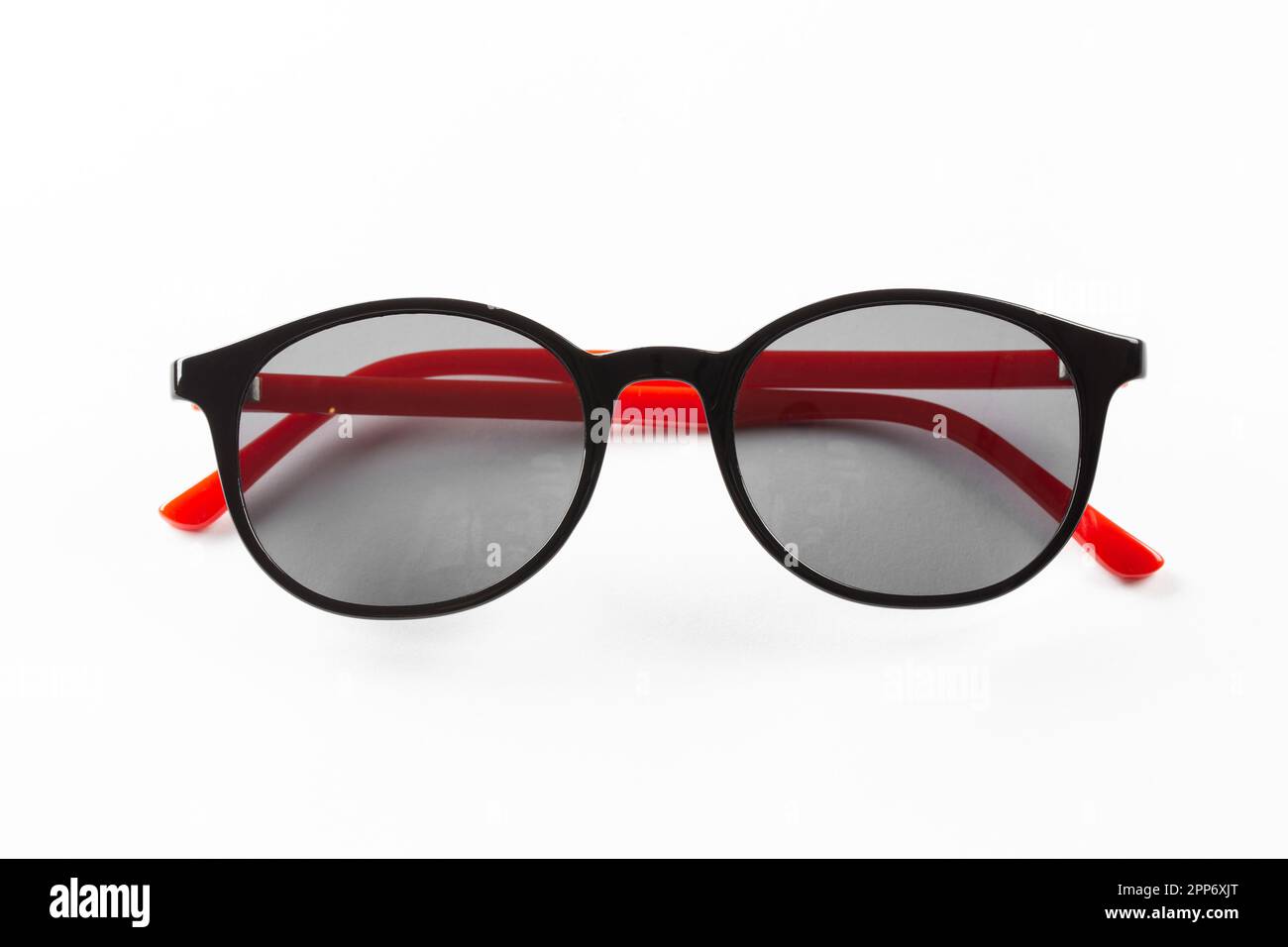 Tinted glasses for vision with transparent lenses, isolated on a white ...