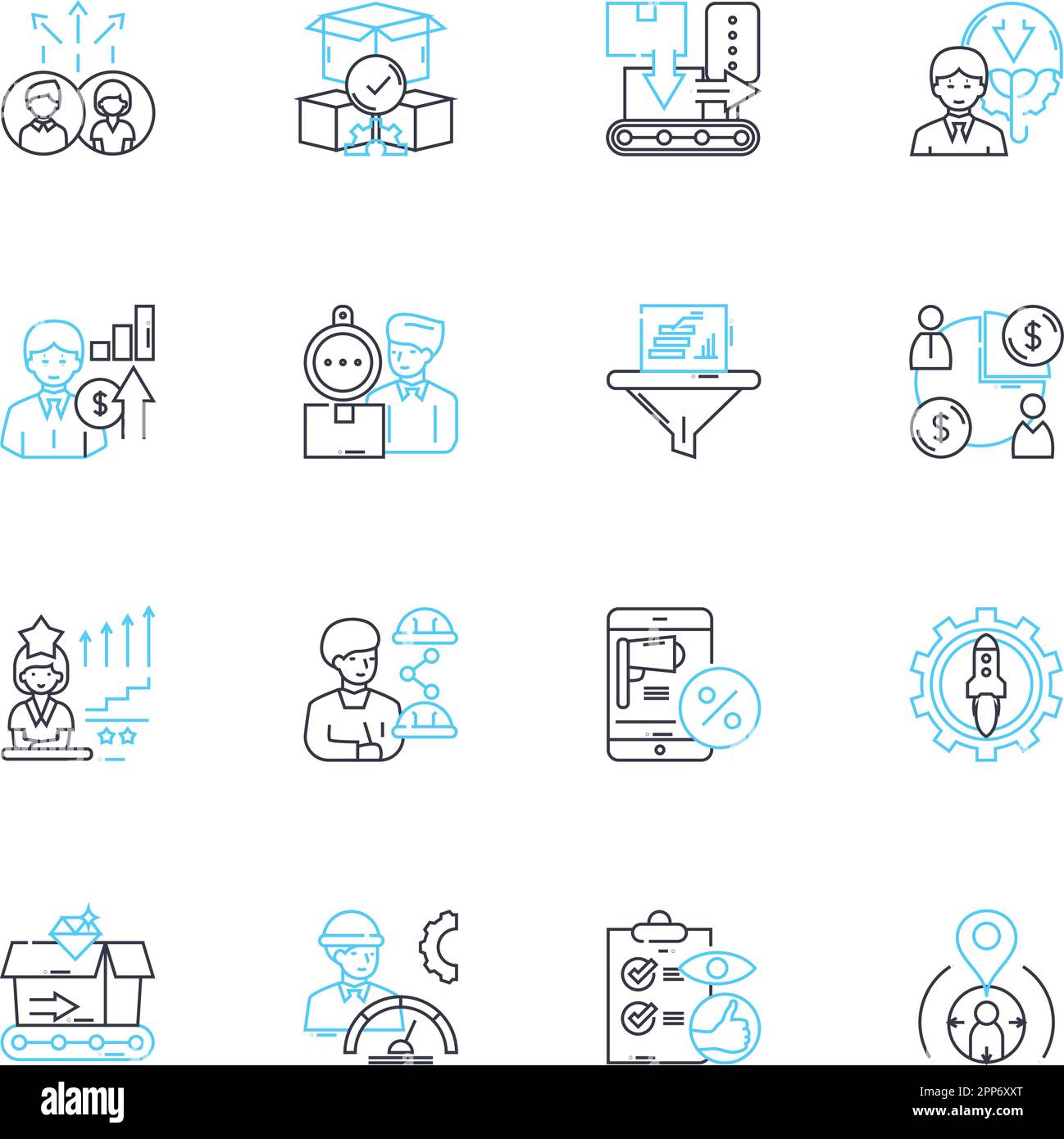 Authority linear icons set. Leadership, Control, Expertise, Credibility ...