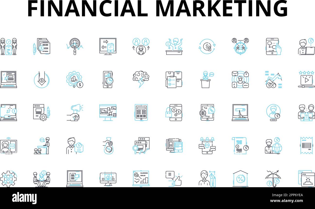 Financial marketing linear icons set. Investment, Banking, Insurance ...