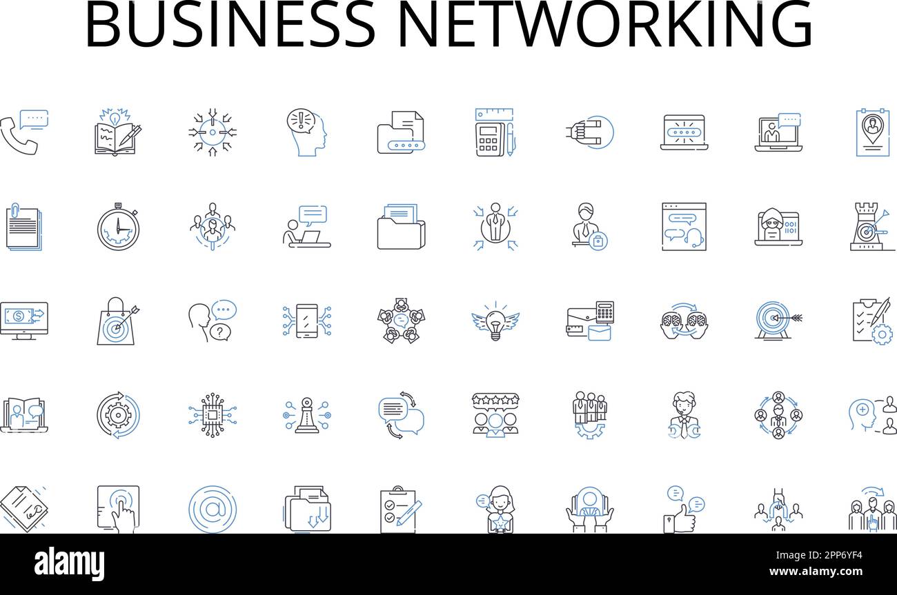 Business networking line icons collection. Collaborate, Alliance, Joint ...