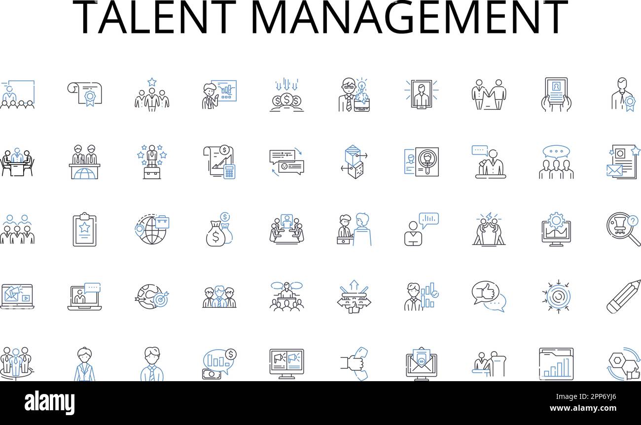 Talent management line icons collection. Nerking, Connections ...