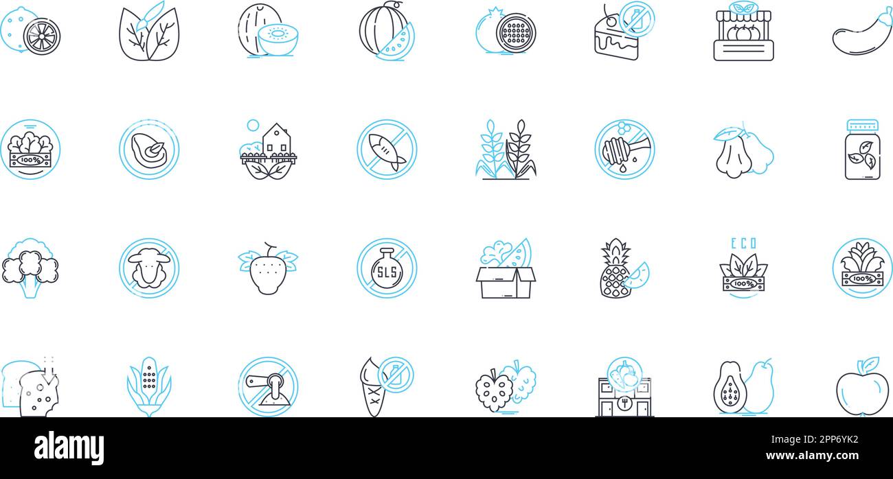 Dairy-free linear icons set. Non-dairy, Vegan, Plant-based, Allergy ...