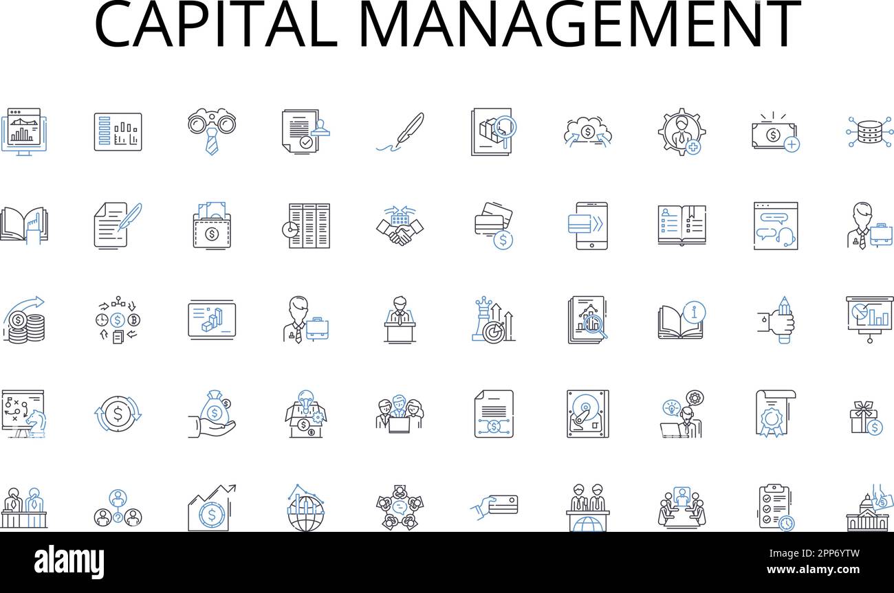 Capital management line icons collection. Management, Supervision ...