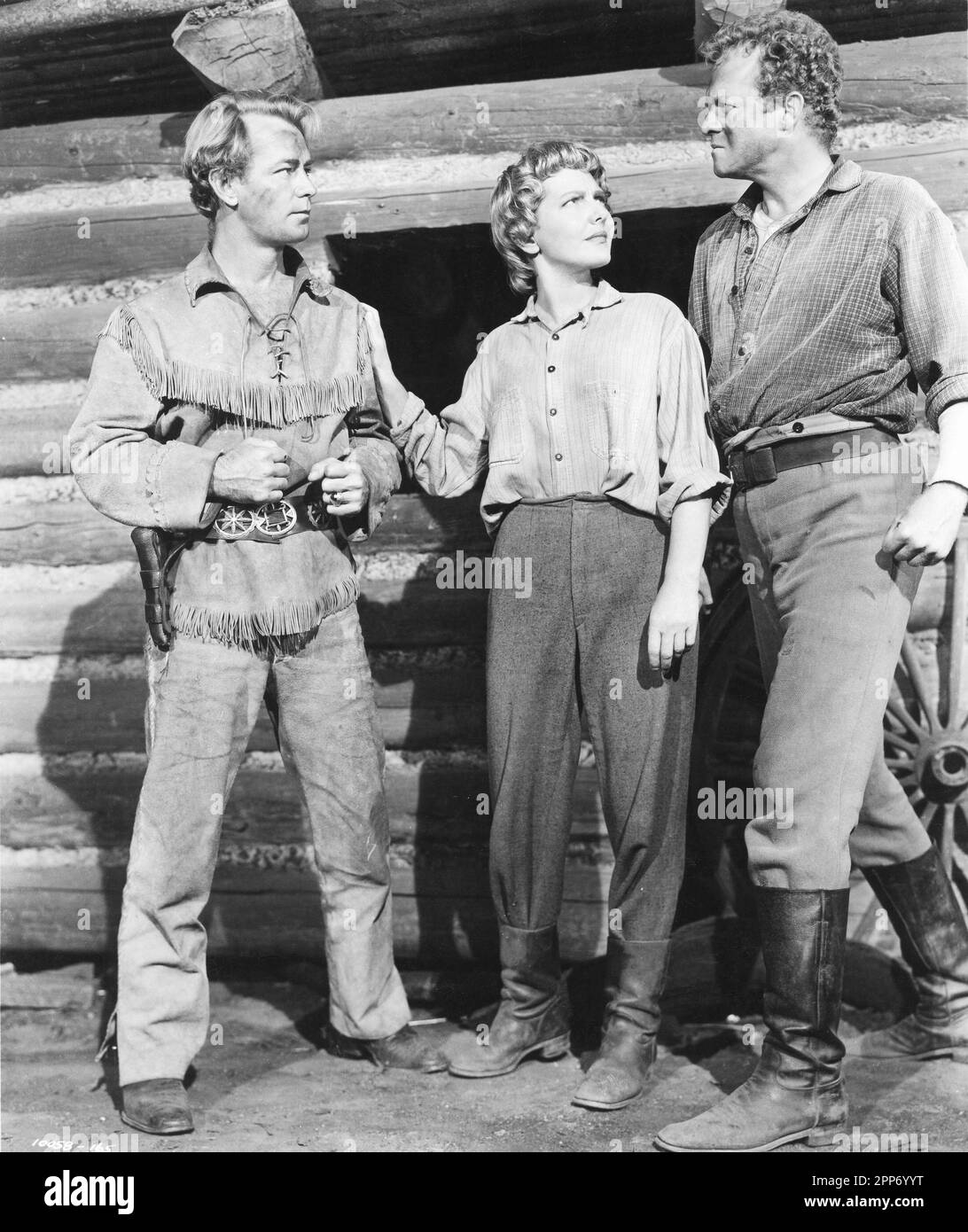 Alan Ladd Jean Arthur Van Heflin B/W Scene Shane 1953 Director George ...
