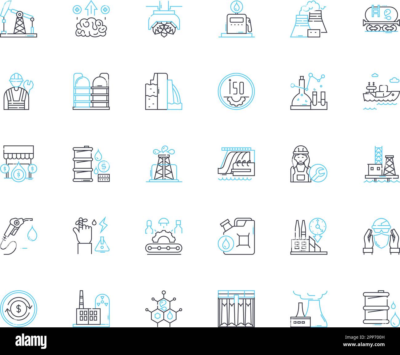 Fabrication Linear Icons Set Welding Machining Assembly Forming Shaping Cutting Joining