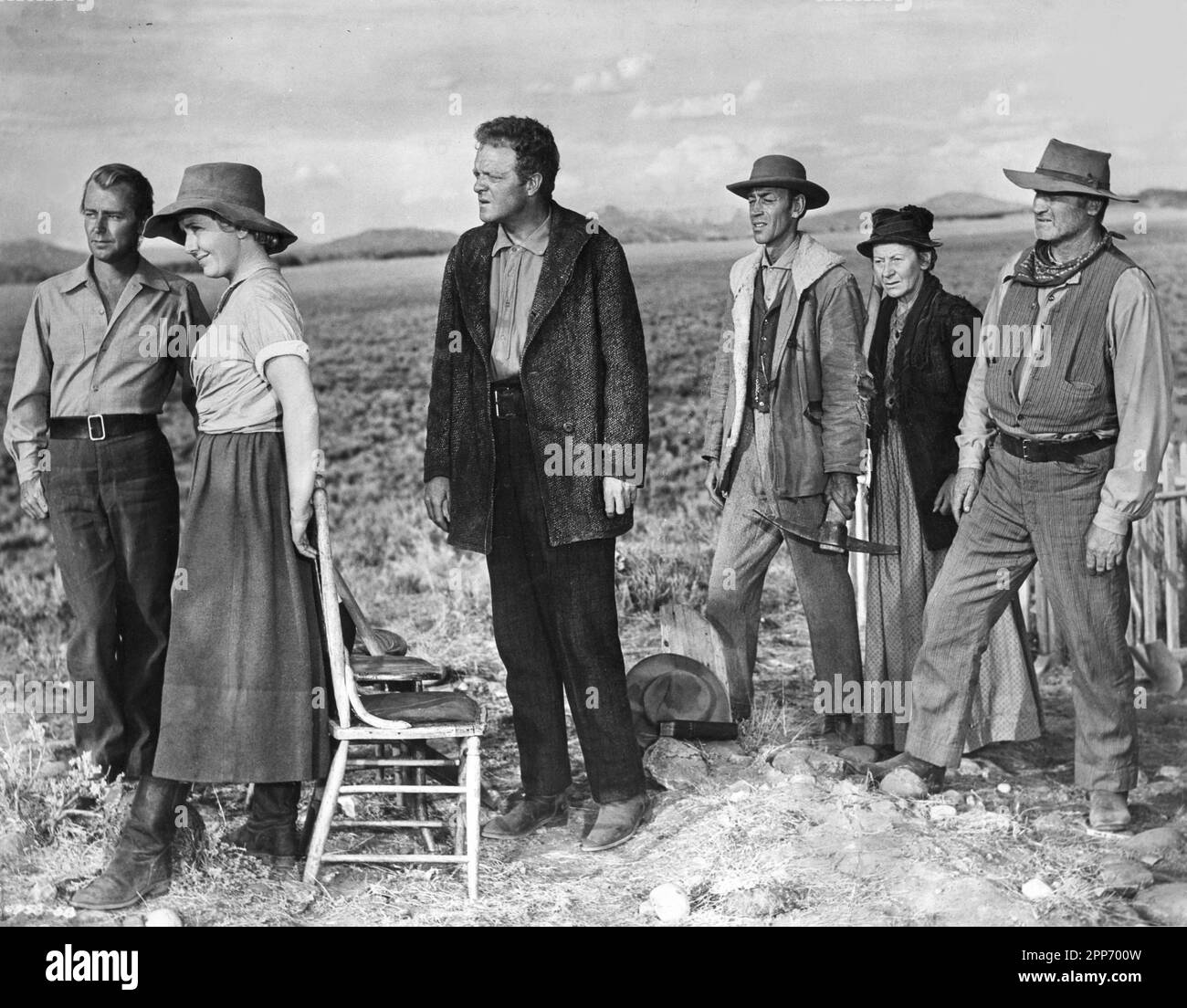 Alan Ladd Jean Arthur Van Heflin B/W Scene Shane 1953 Director George ...