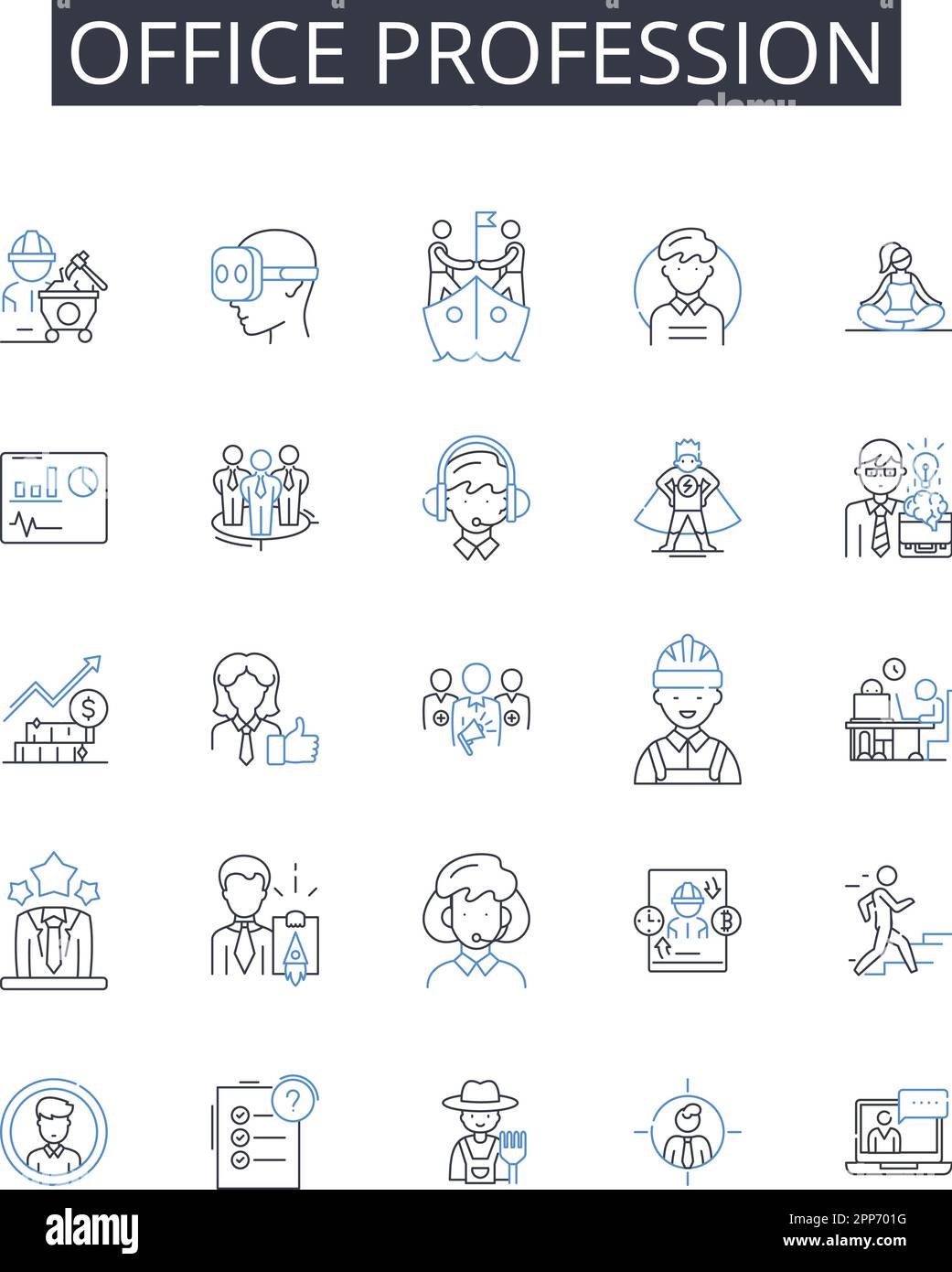 Office profession line icons collection. Job, Career, Occupation, Work ...