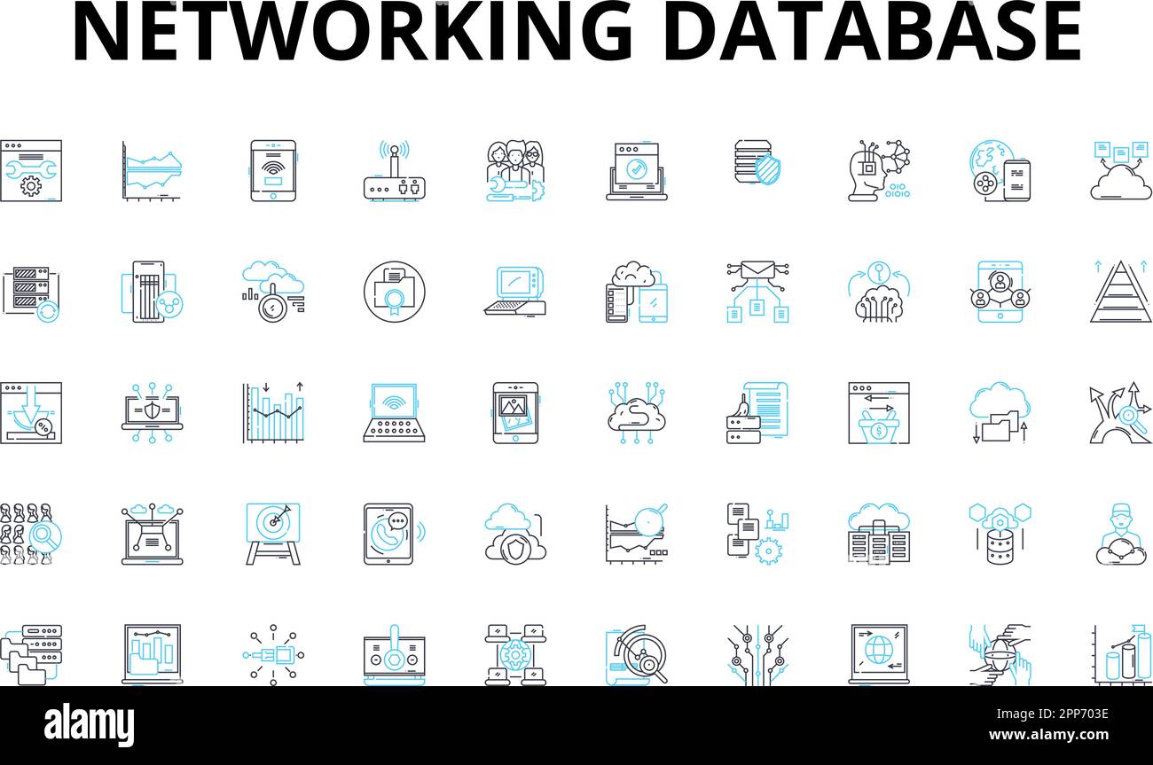 Networking database linear icons set. Connect, Collaboration ... Networking database linear icons set. Connect, Collaboration ...