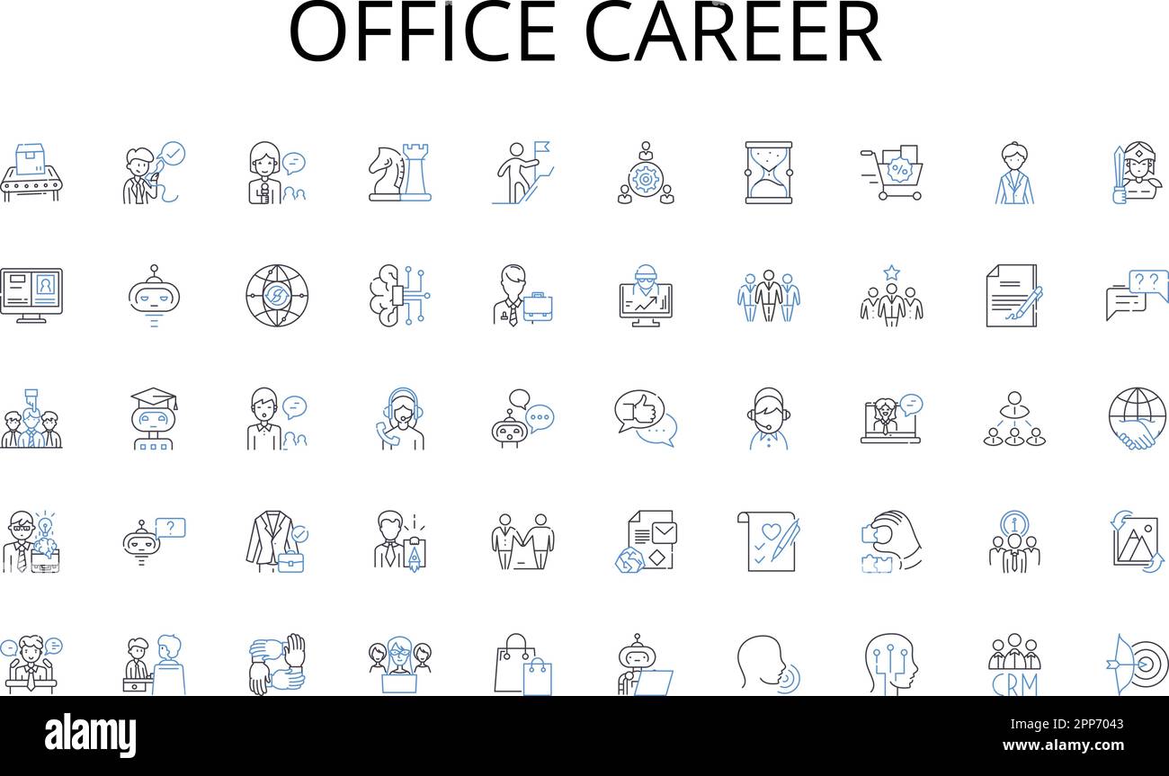 Office career line icons collection. Length, Span, Period, Term ...