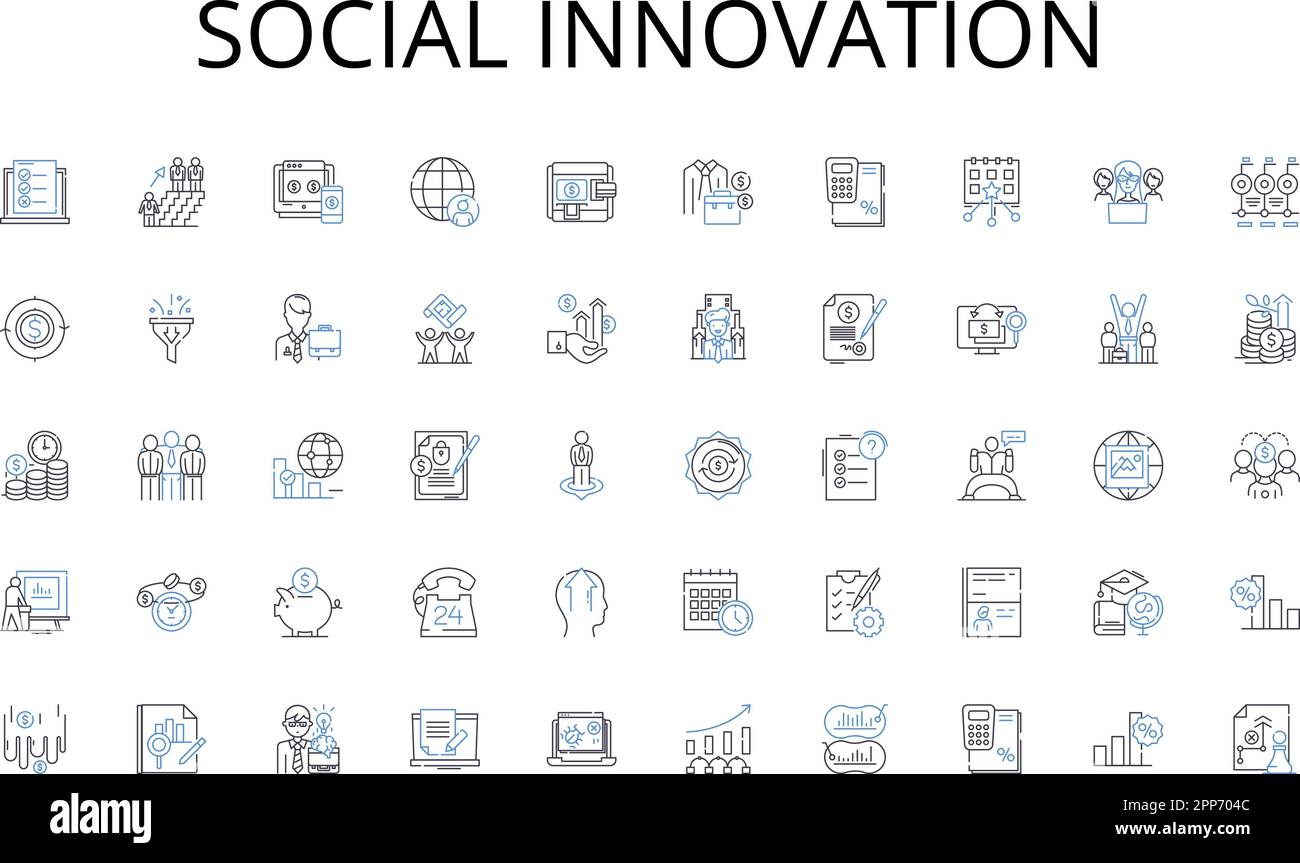 Social innovation line icons collection. Delivery, Cargo, Dispatch ...