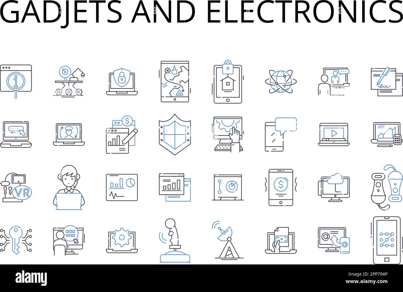 Gadjets and electronics line icons collection. Devices, Appliances ...