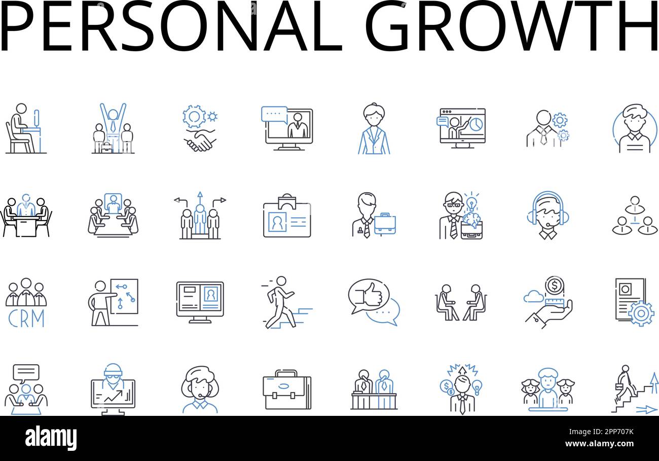 Personal growth line icons collection. Self-improvement, Personal development, Advancement ...