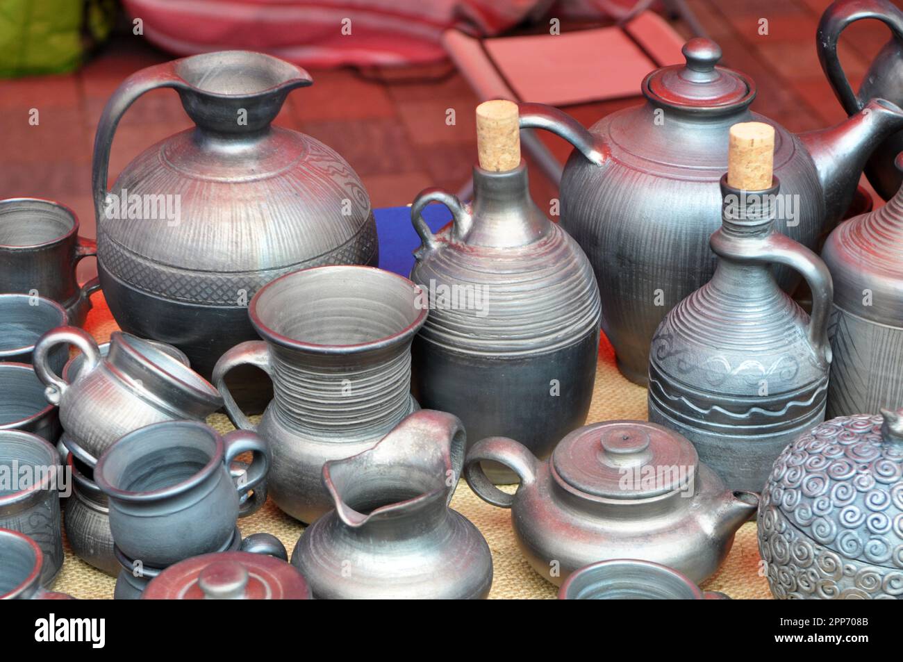 A variety of pottery made by folk craftsmen from clay Stock Photo - Alamy
